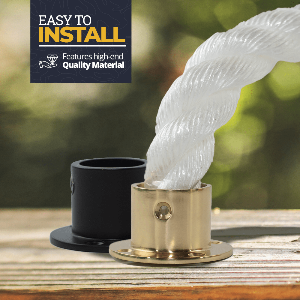 Durable Rope End Cup – Brass & Chrome Decking Rope Connectors