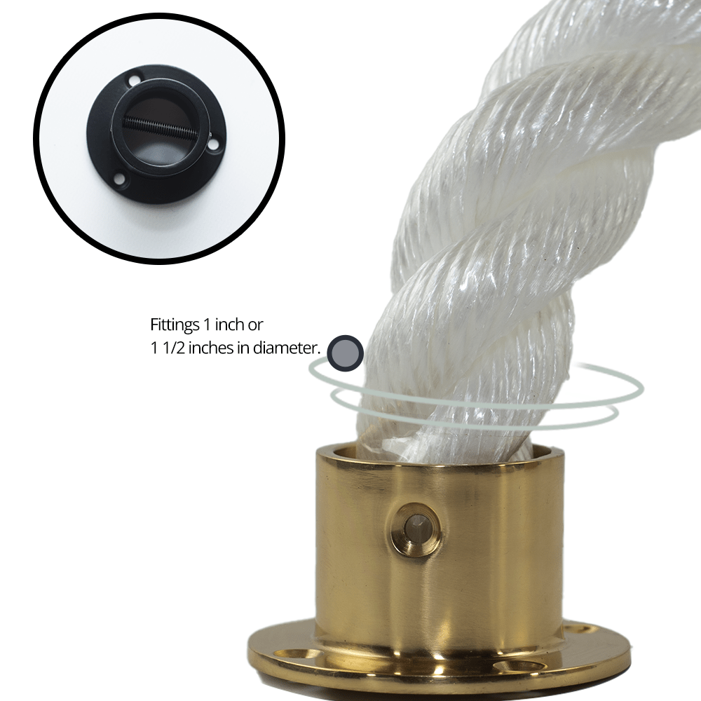 Durable Rope End Cup – Brass & Chrome Decking Rope Connectors