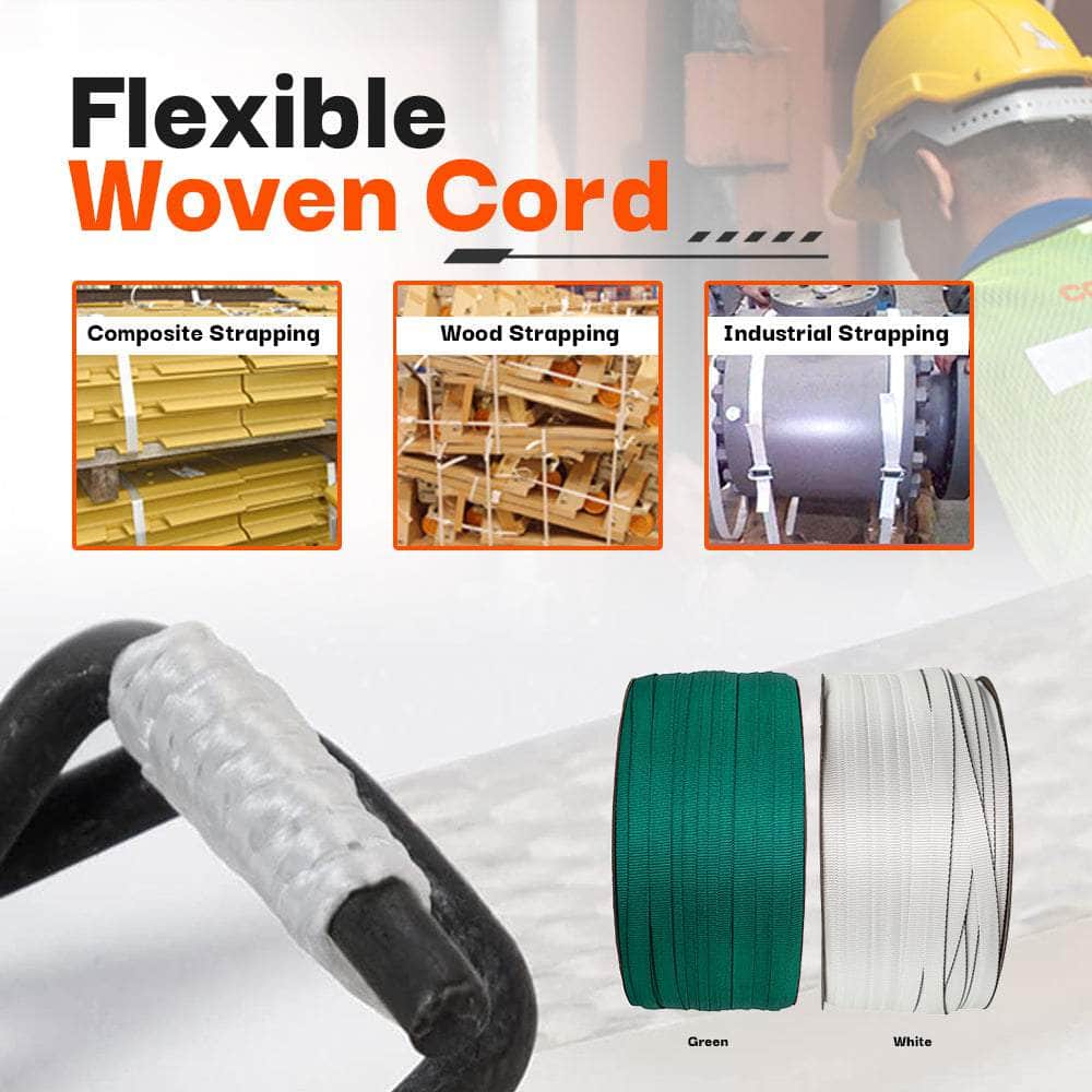 Woven Polyester Cord Strap - Heavy-Duty Woven Poly Cord Strapping - Fl